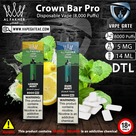 Al Fakher - Crown Bar Pro Disposable Vape (8,000 Puffs)