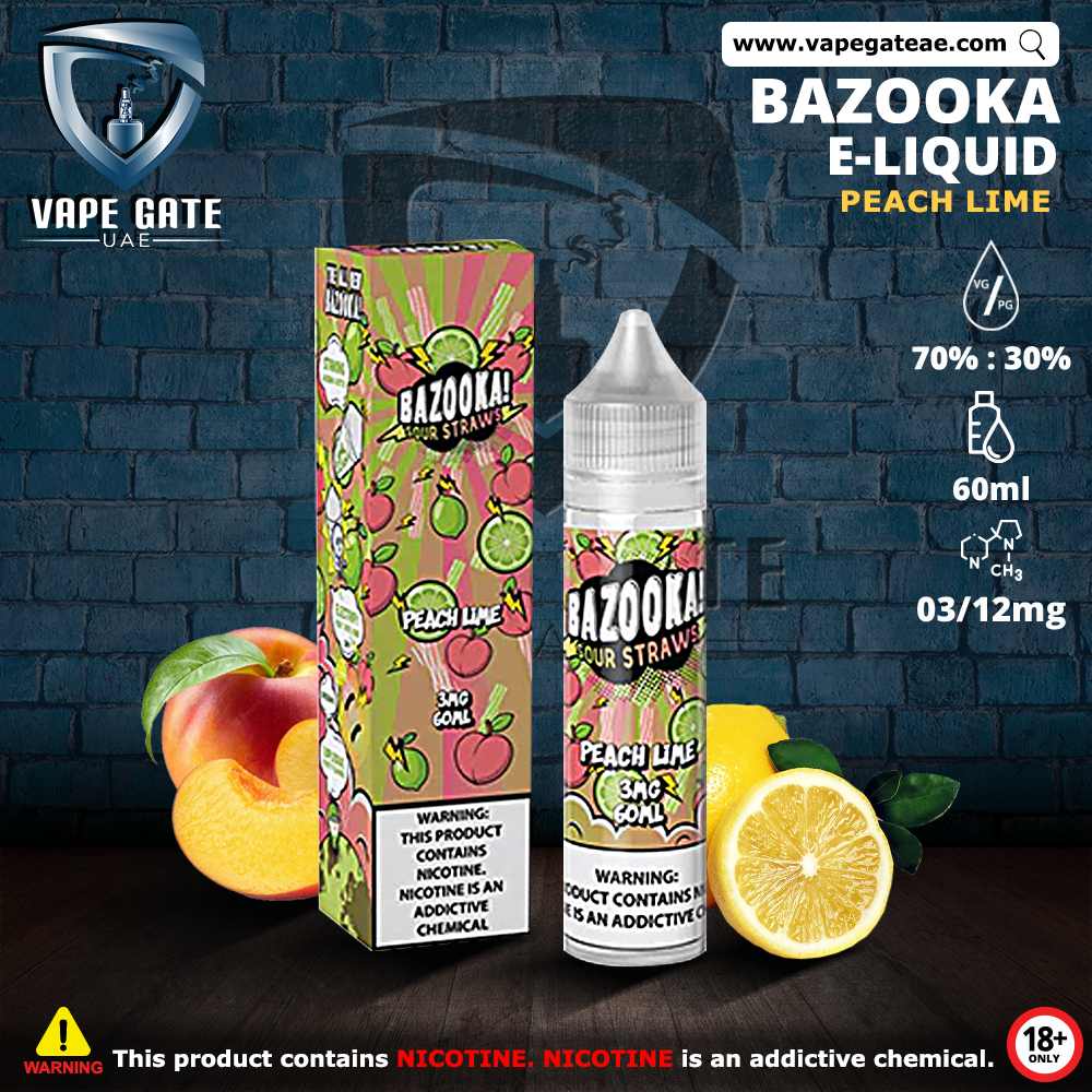 Bazooka Peach LimeE-Liquid Abudhabi | Best Vape Dubai |Vape in Sharjah