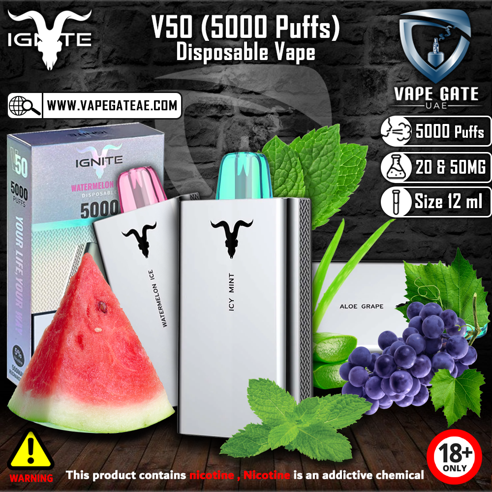 IGNITE - V50 (5000 Puffs) Disposable Vape | Same Day Delivery Abu Dhabi ...