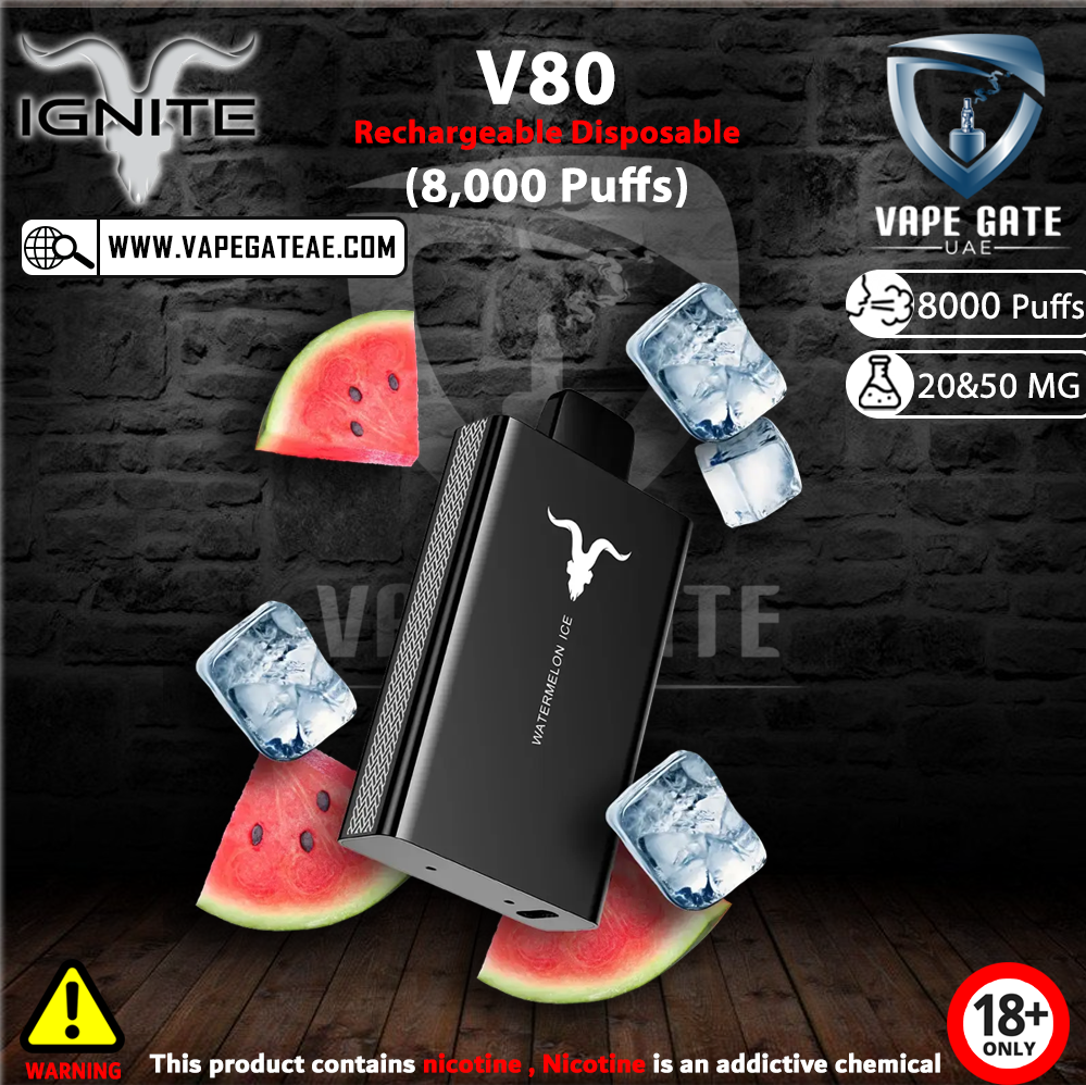 IGNITE - V80 Rechargeable Disposable Vape (8000 Puffs) | Same Day ...