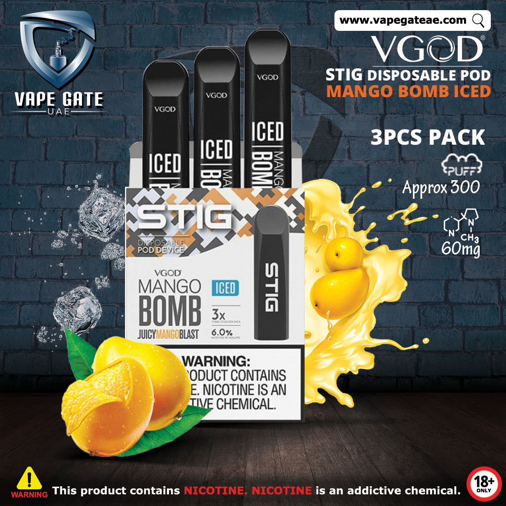 STIG ICED MANGO BOMB Disposable Pod by VGOD - Buy STIG Abu Dhabi,Dubai,UAE