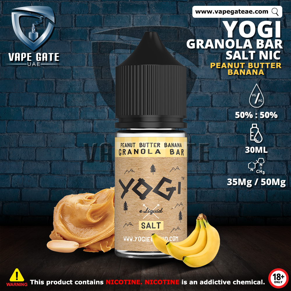 Yogi Granola Bar Peanut Butter Banana 30ml Saltnic | Vape shop Dubai