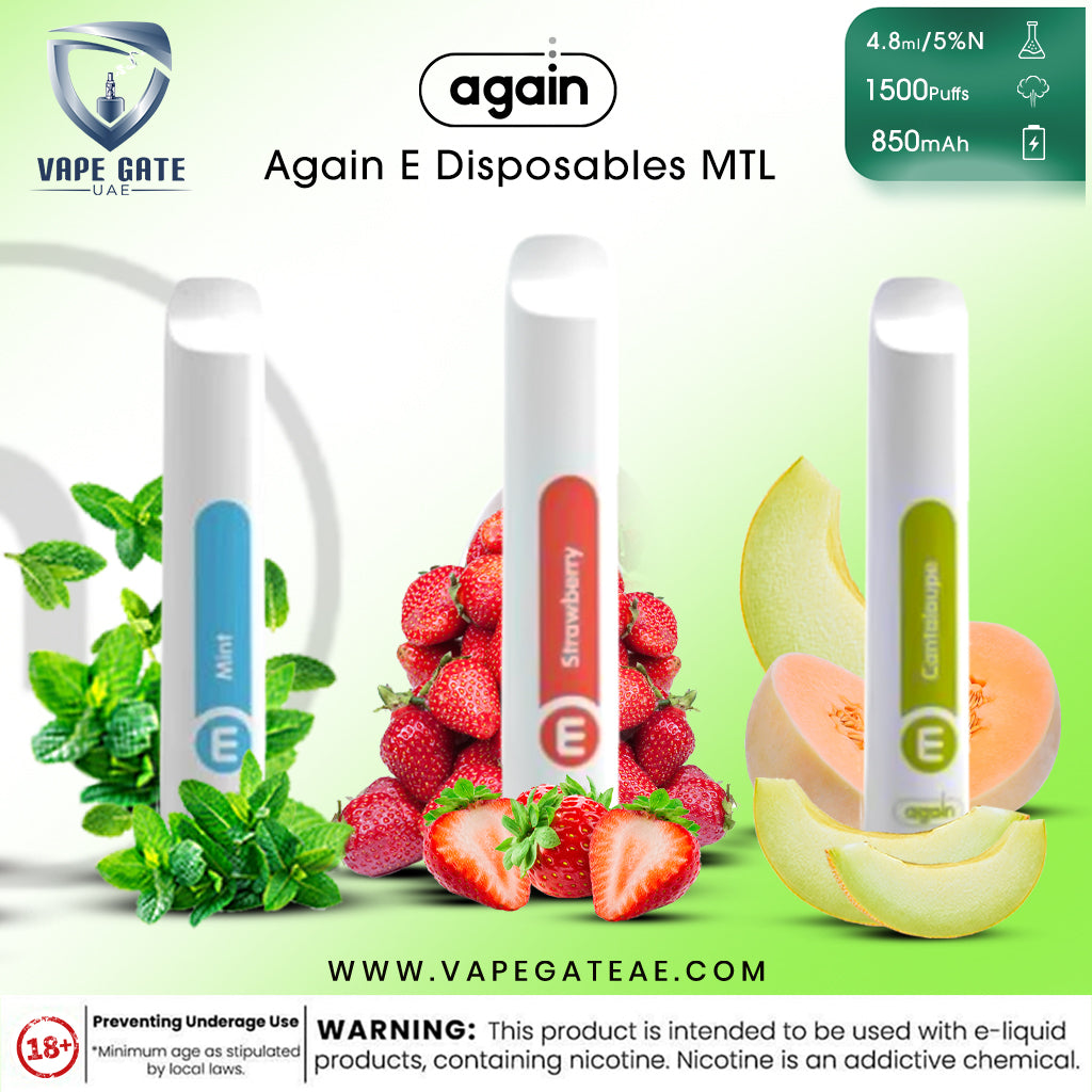 Again E Disposables MTL 1500 Puffs 50mg Dubai | MTL Vape UAE