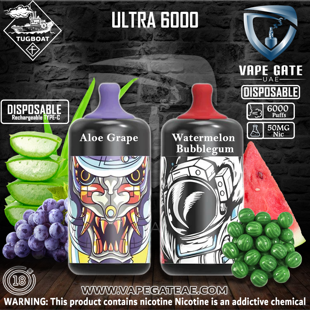 TUGBOAT ULTRA DISPOSABLE VAPE 6000 PUFFS | Dubai & Abu Dhabi