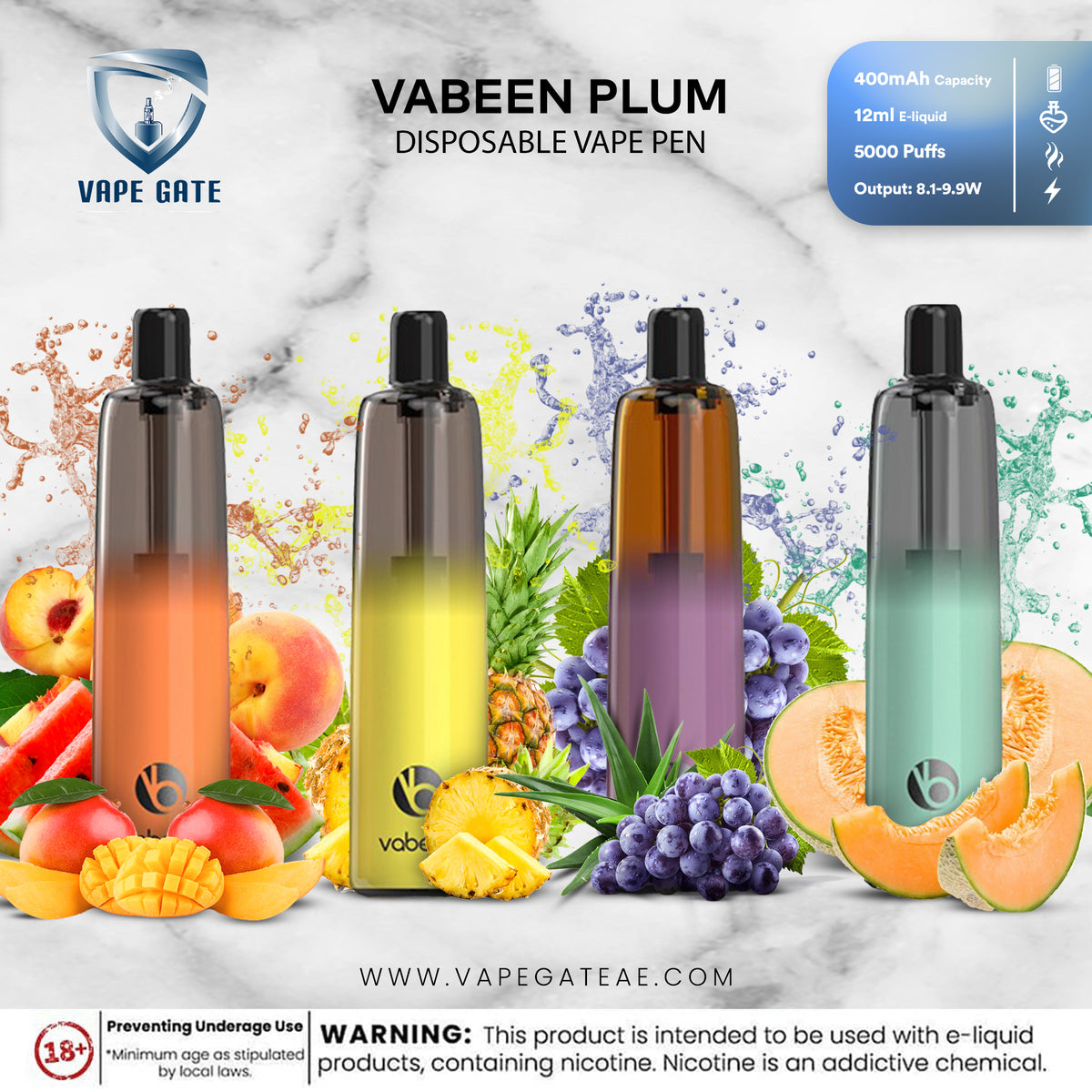 VABEEN PLUM 5000 PUFFS DISPOSABLE VAPE PEN | Same Day Delivery Dubai ...