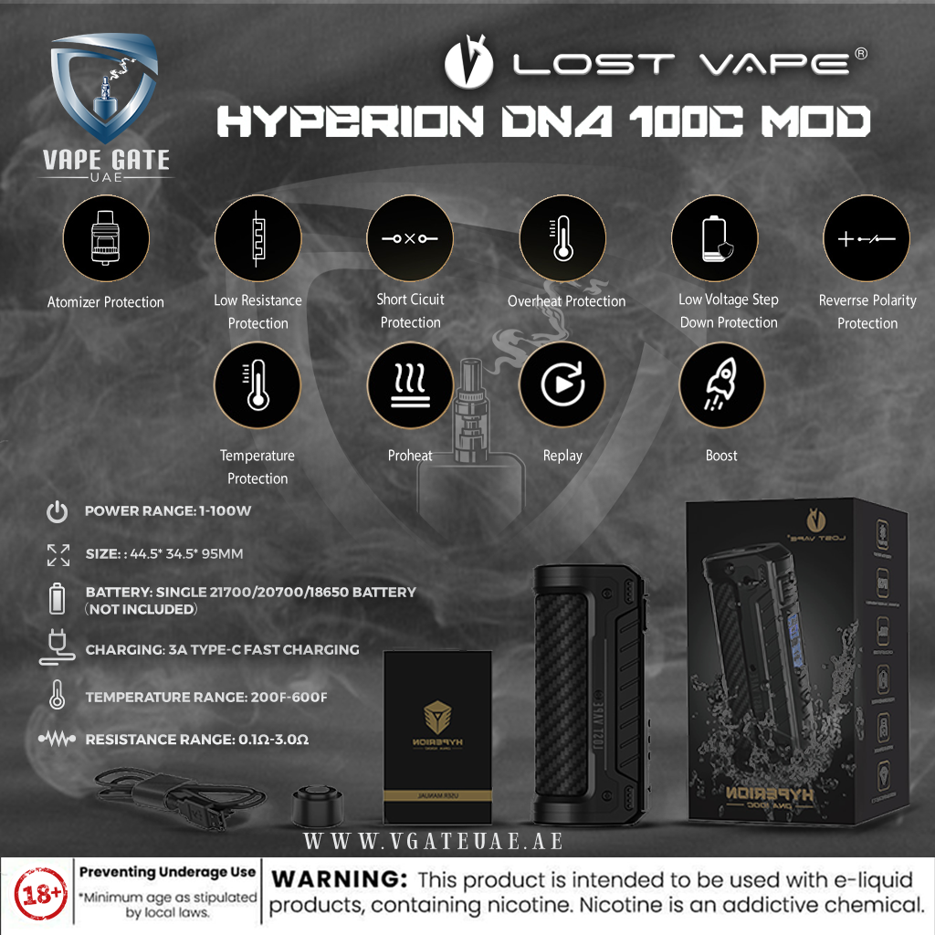 LOST VAPE - HYPERION DNA 100C BOX MOD | Dubai & Abu Dhabi UAE | Vape Riyadh